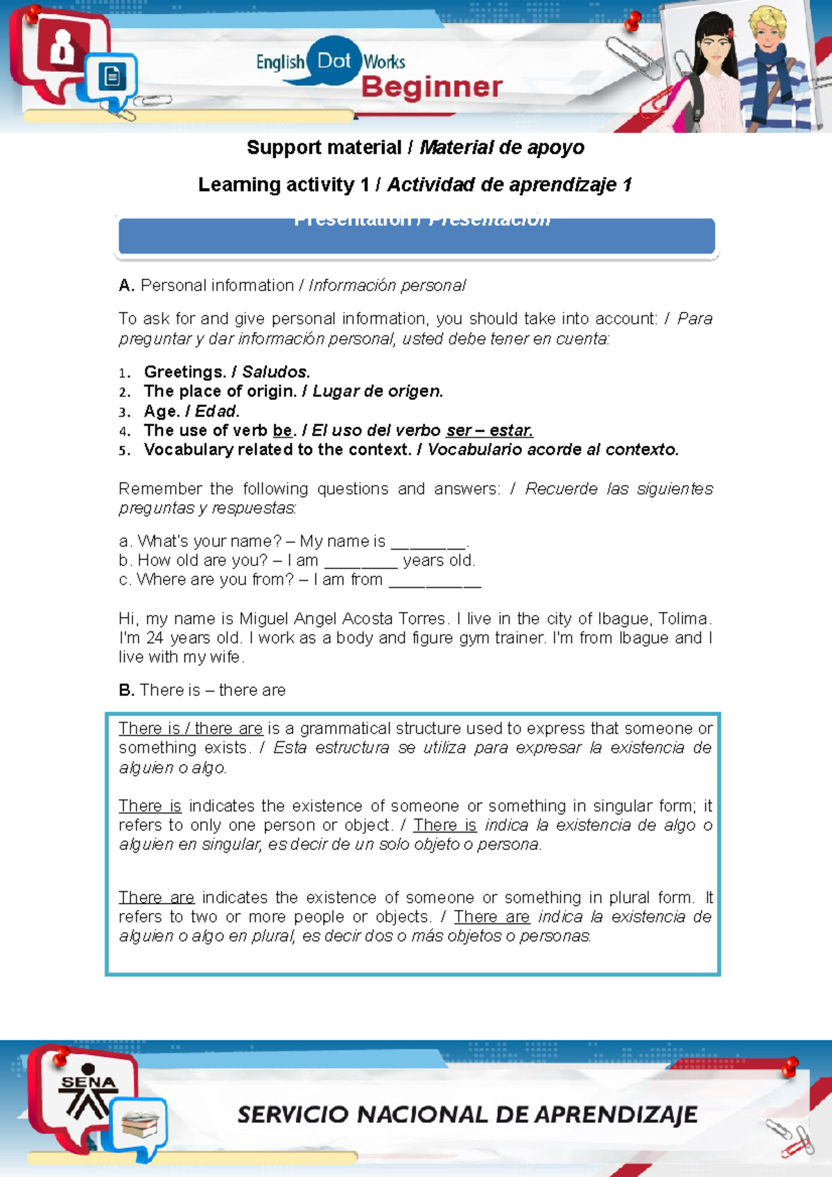 Trabajo sena 1 - examenes - Support material / Material de apoyo ...
