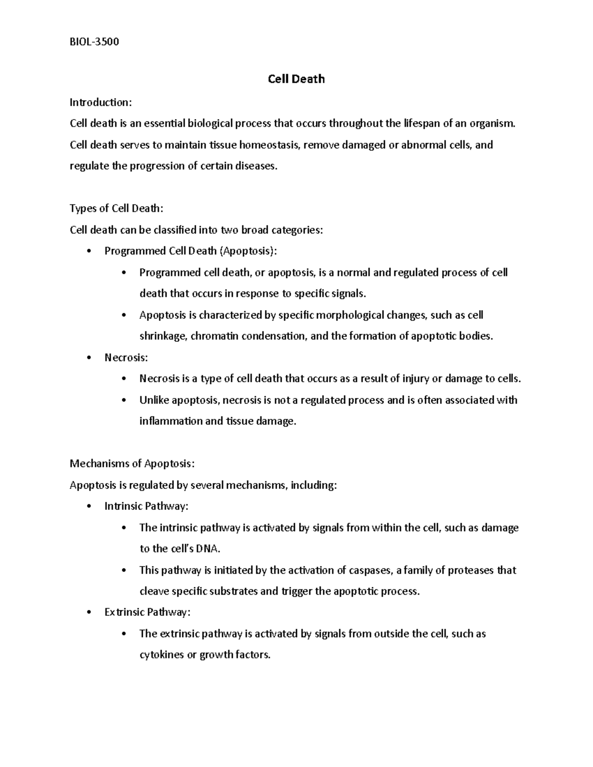 Cell death: including the process of programmed cell death (apoptosis ...