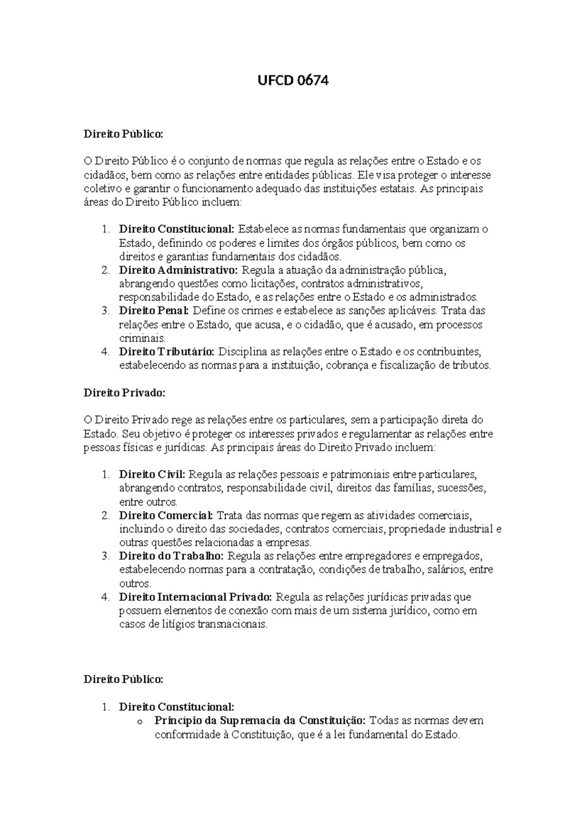 UFCD 0674 - Ficha - UFCD 0674 Direito Público: O Direito Público é o ...