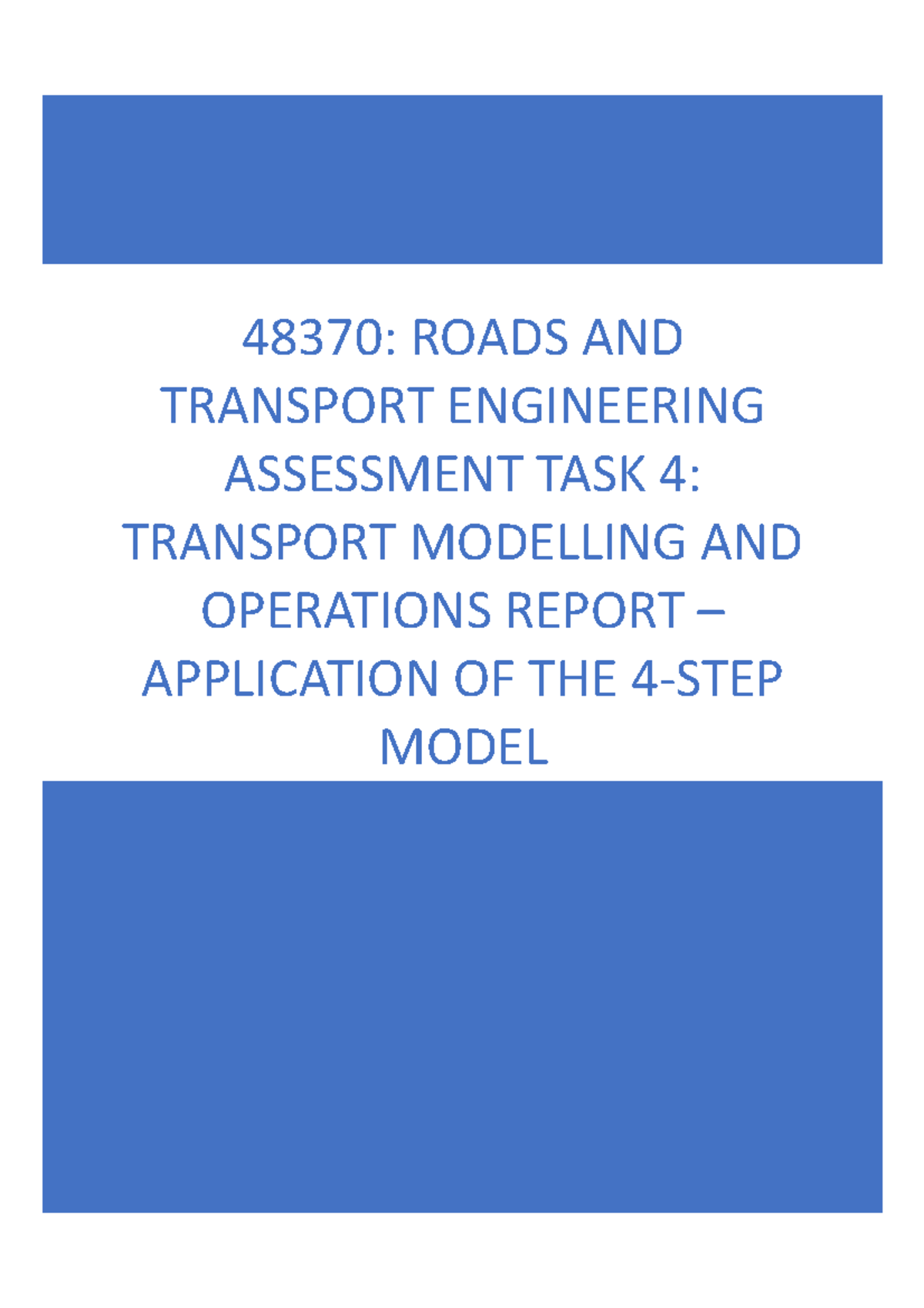Road and transport 4 - 48370: ROADS AND TRANSPORT ENGINEERING ...