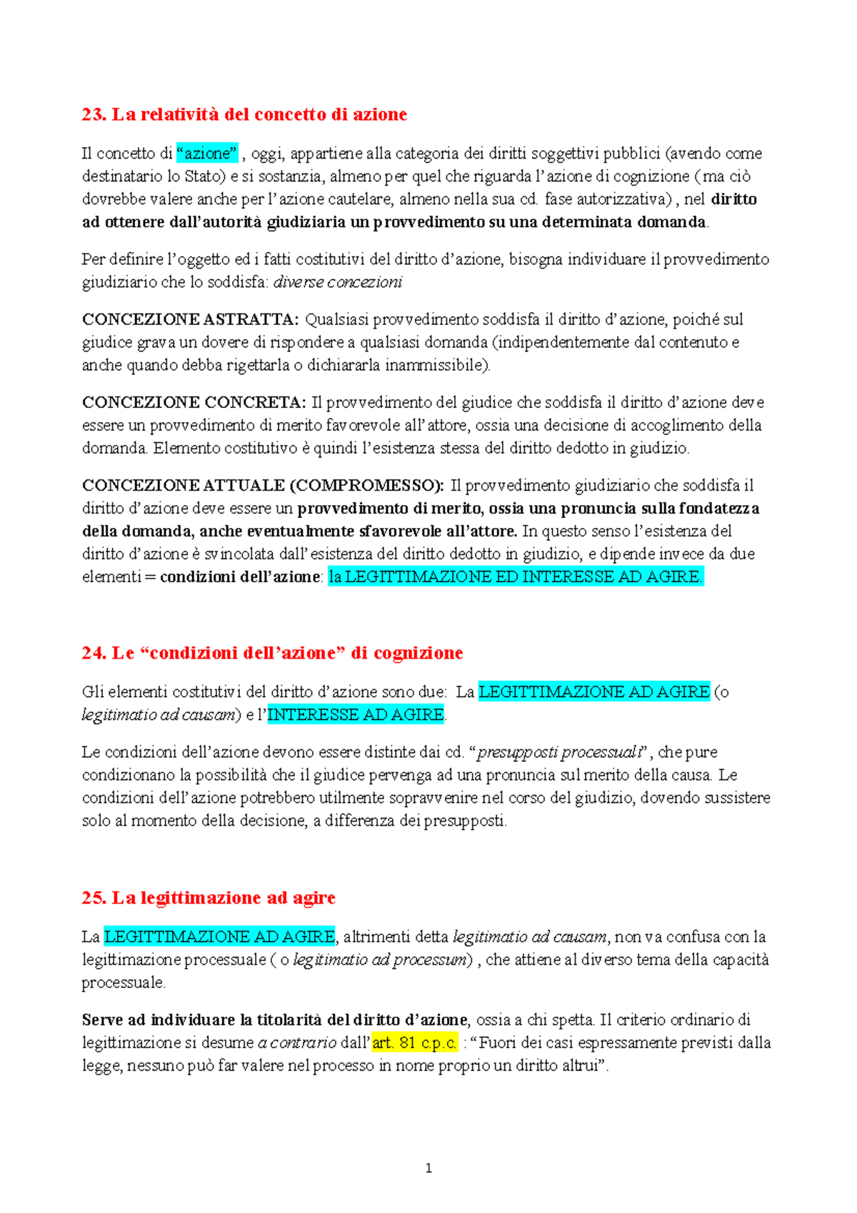 Riassuti Procedura Civile balena - 23. La relatività del concetto di ...