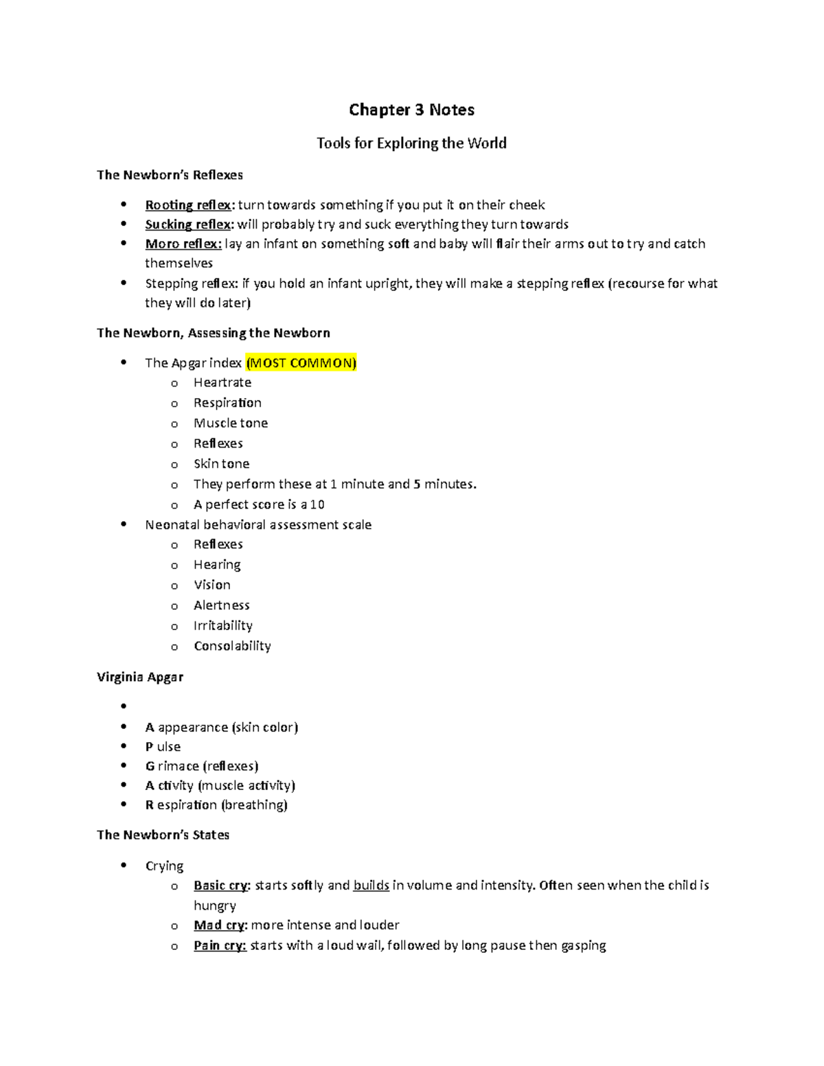 PSY 369 Chapter 3 Notes - Chapter 3 Notes Tools for Exploring the World ...