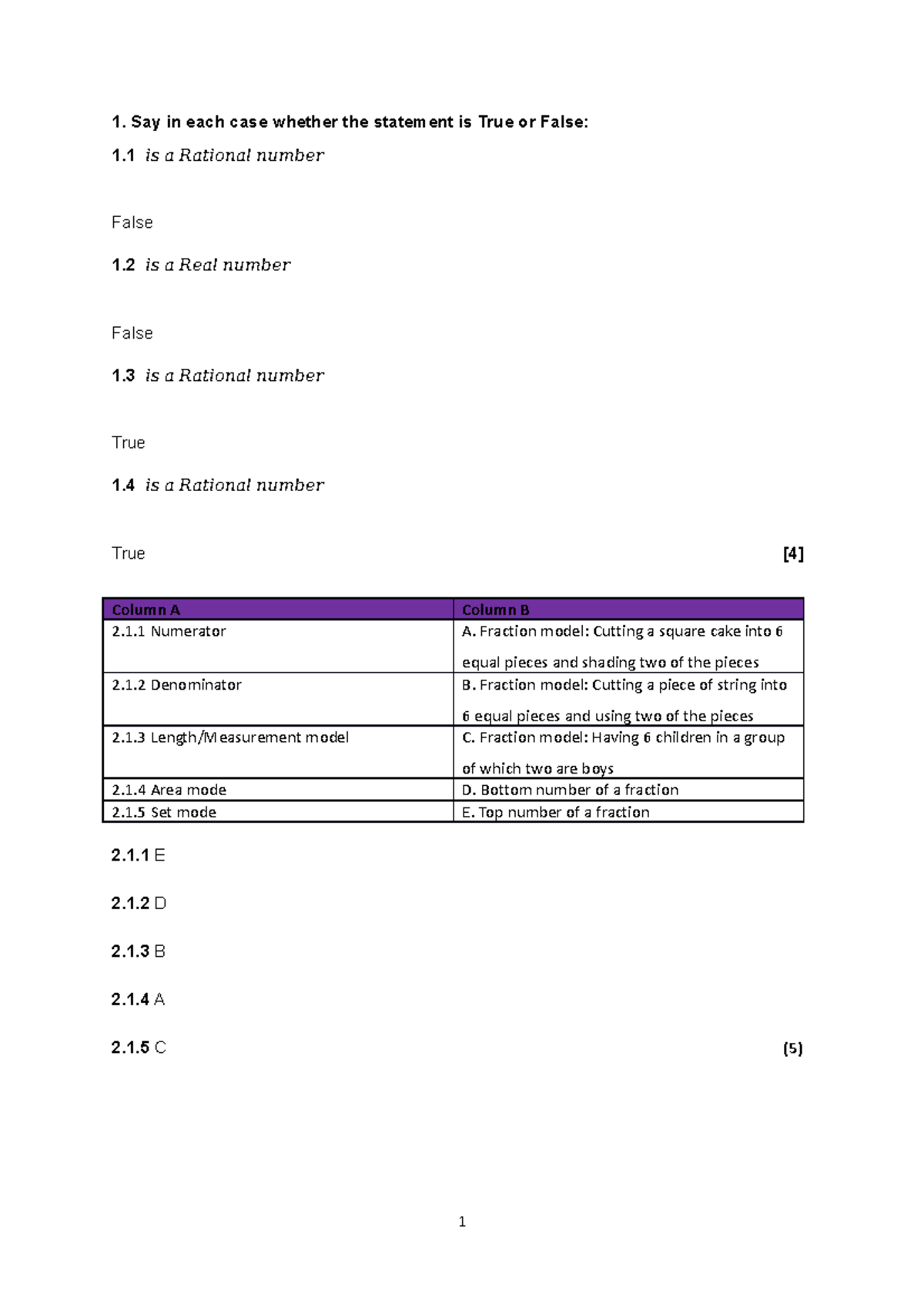AEMT 511 Assignment - Mathematics - 1. Say in each case whether the ...