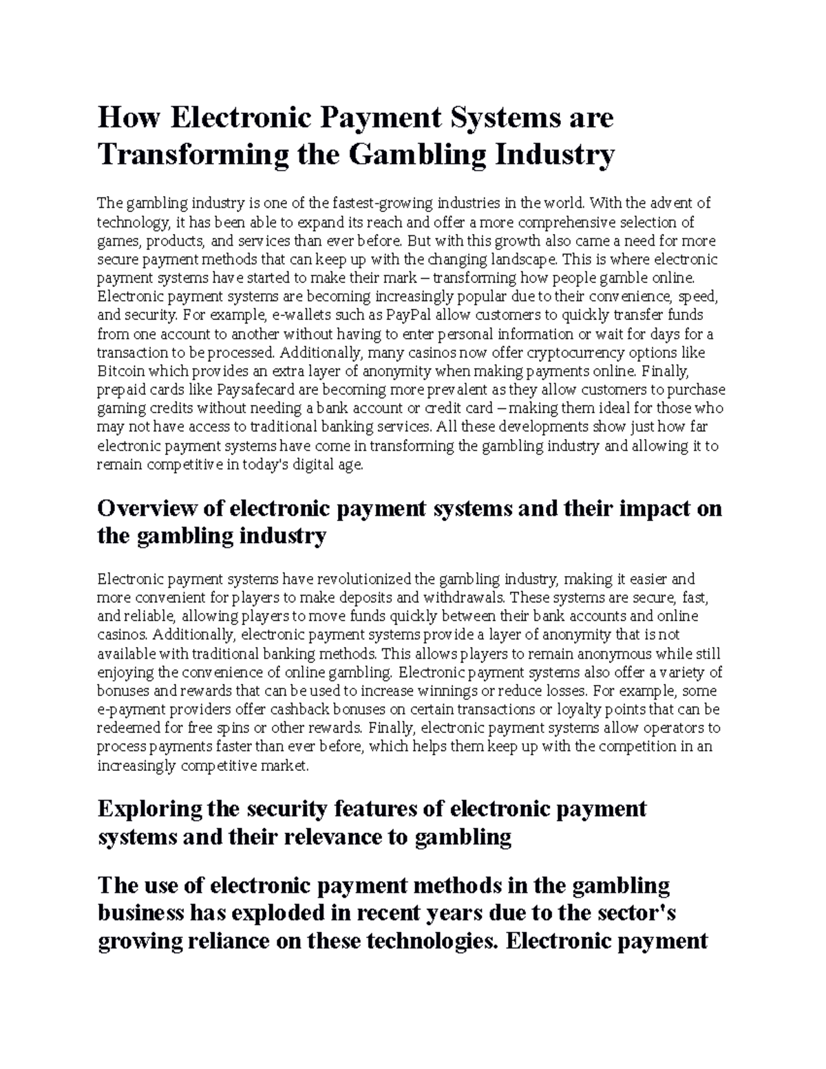 Untitled document.edited (10) - How Electronic Payment Systems are ...