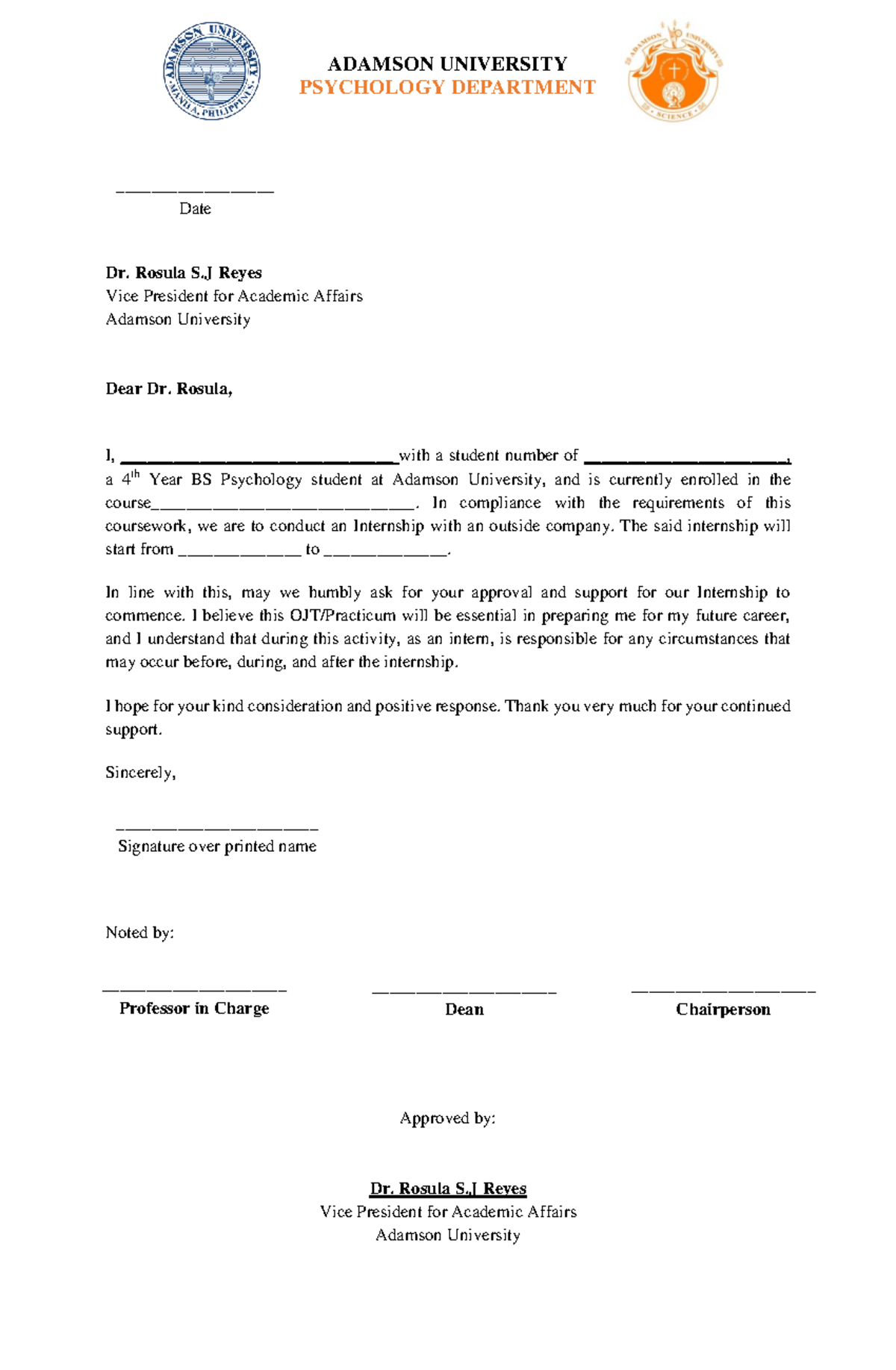 Letter-of-Intent-for-Internship - ADAMSON UNIVERSITY PSYCHOLOGY ...