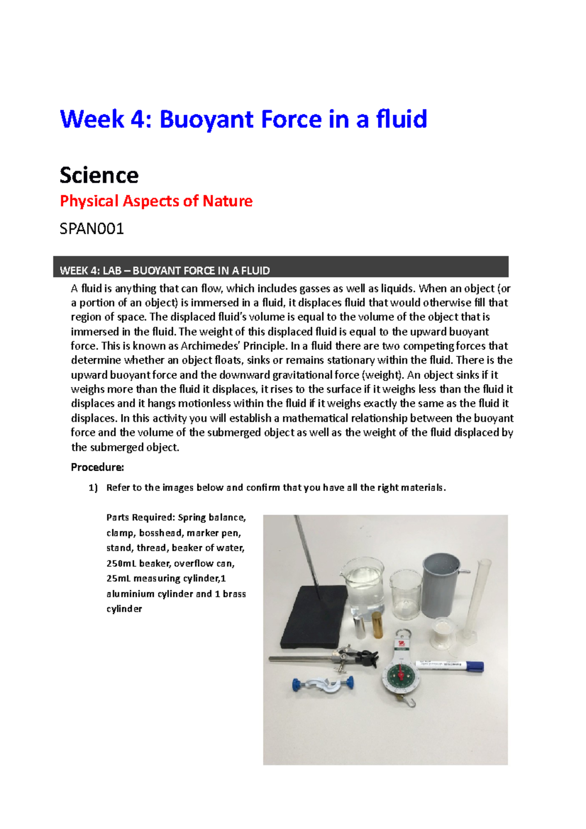 Week 4 lab - Key concept notes - A fluid is anything that can flow ...