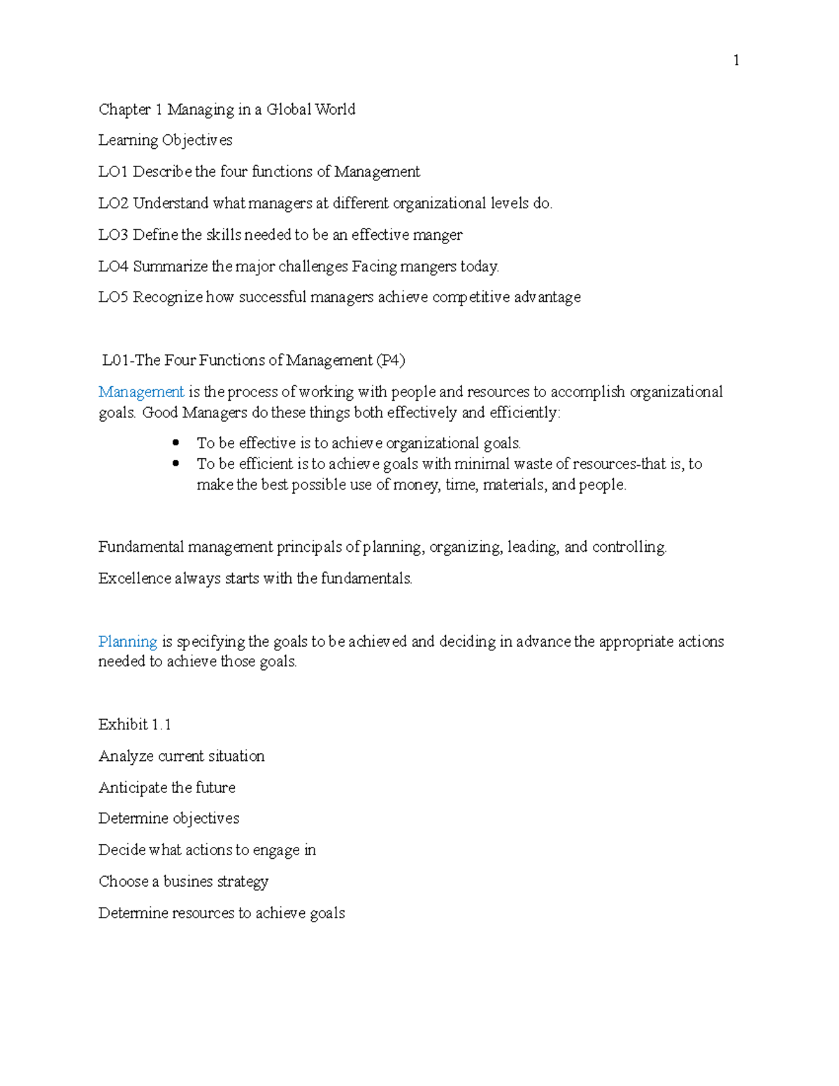 Borad work Chapter 1 Managing in a Global World - Chapter 1 Managing in ...