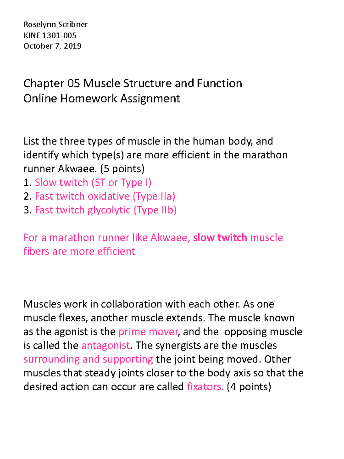 Foundations - Chapter 5 Muscle Structure & Function - Chapter 05 Muscle ...