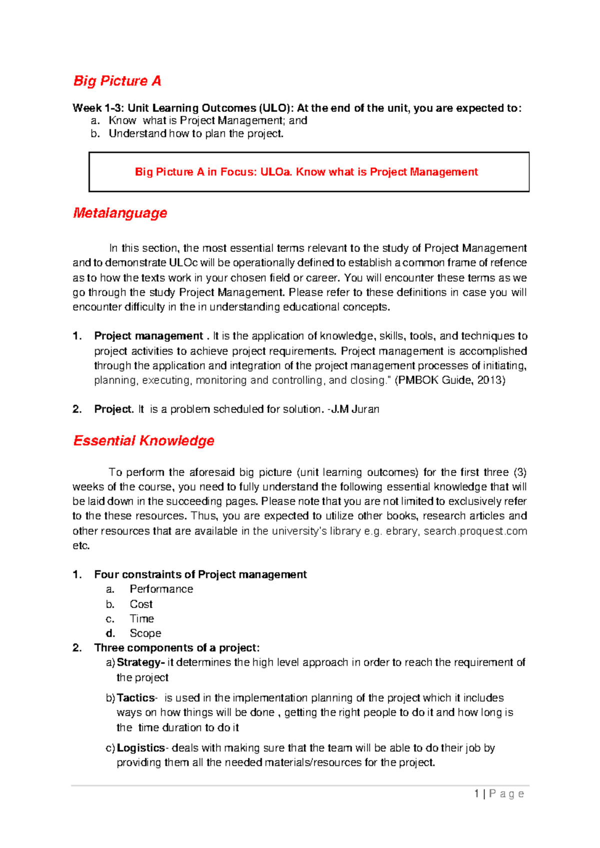 What is.-Big Picture A ULOa The Project and the Project Management-01 ...