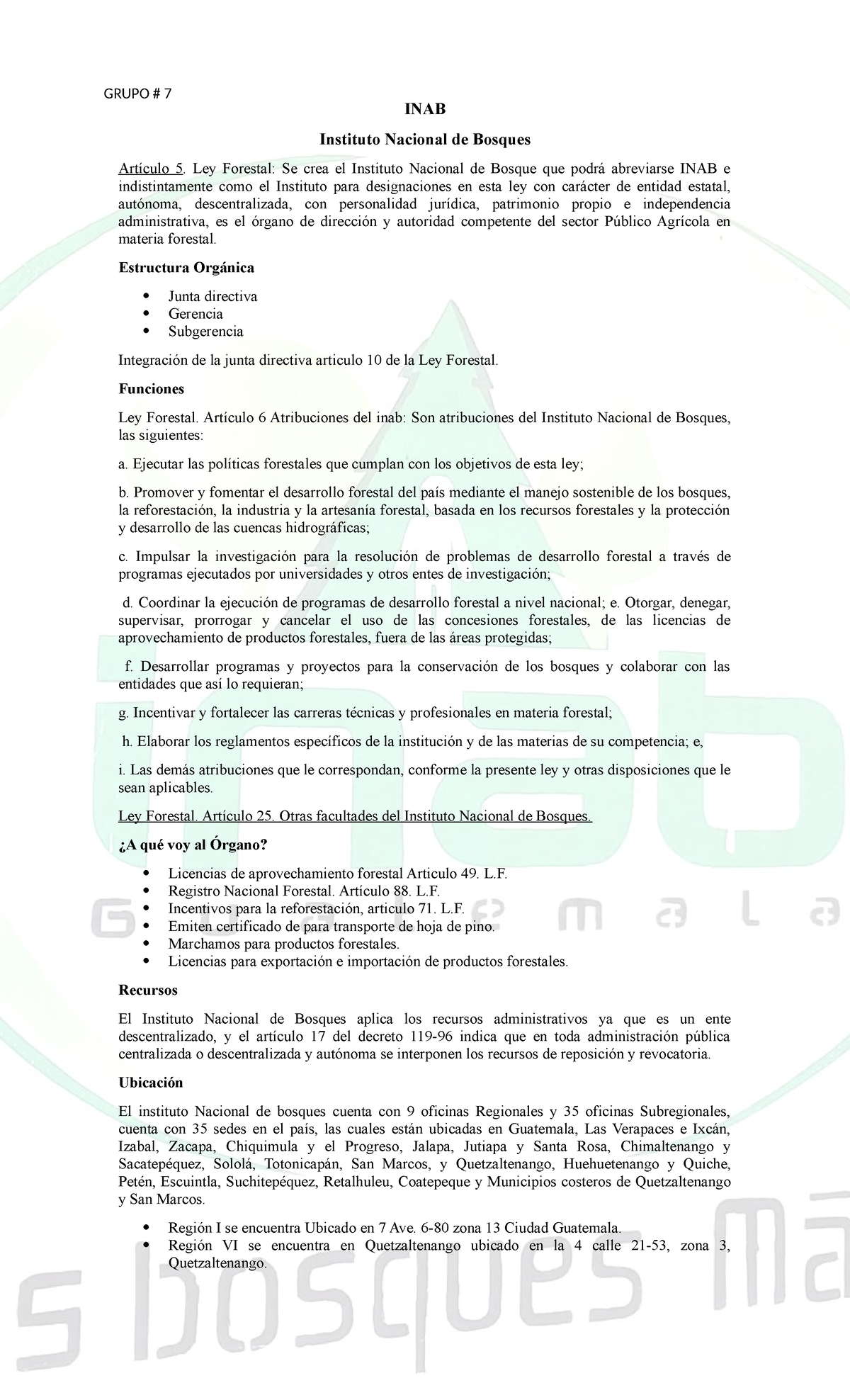 INAB. Hecho - Informacion - INAB Instituto Nacional de Bosques Artículo ...