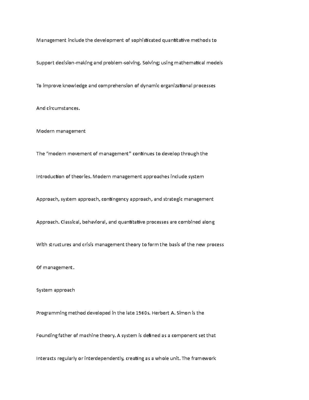 Doc10-management - Management include the development of sophisticated ...