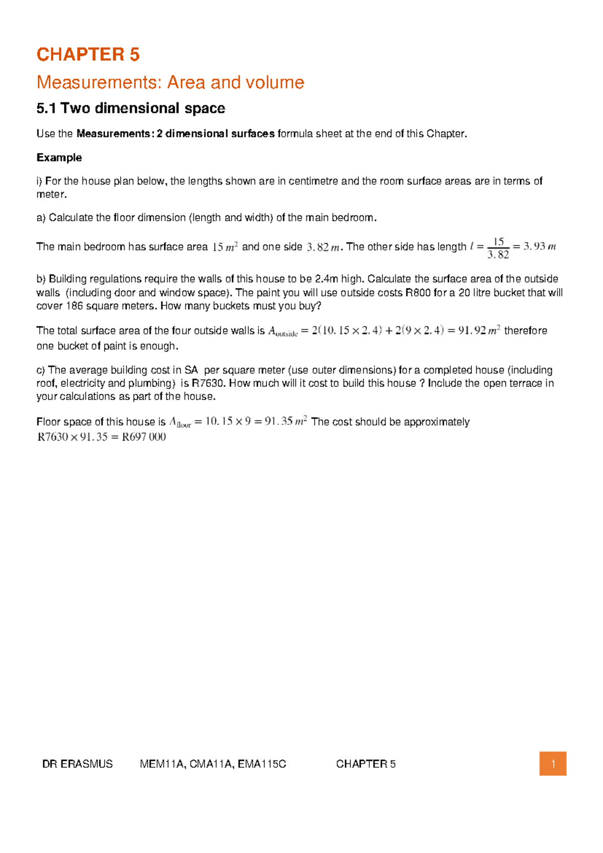 C5Sec1 2 - Practice material - CHAPTER 5 Measurements: Area and volume ...