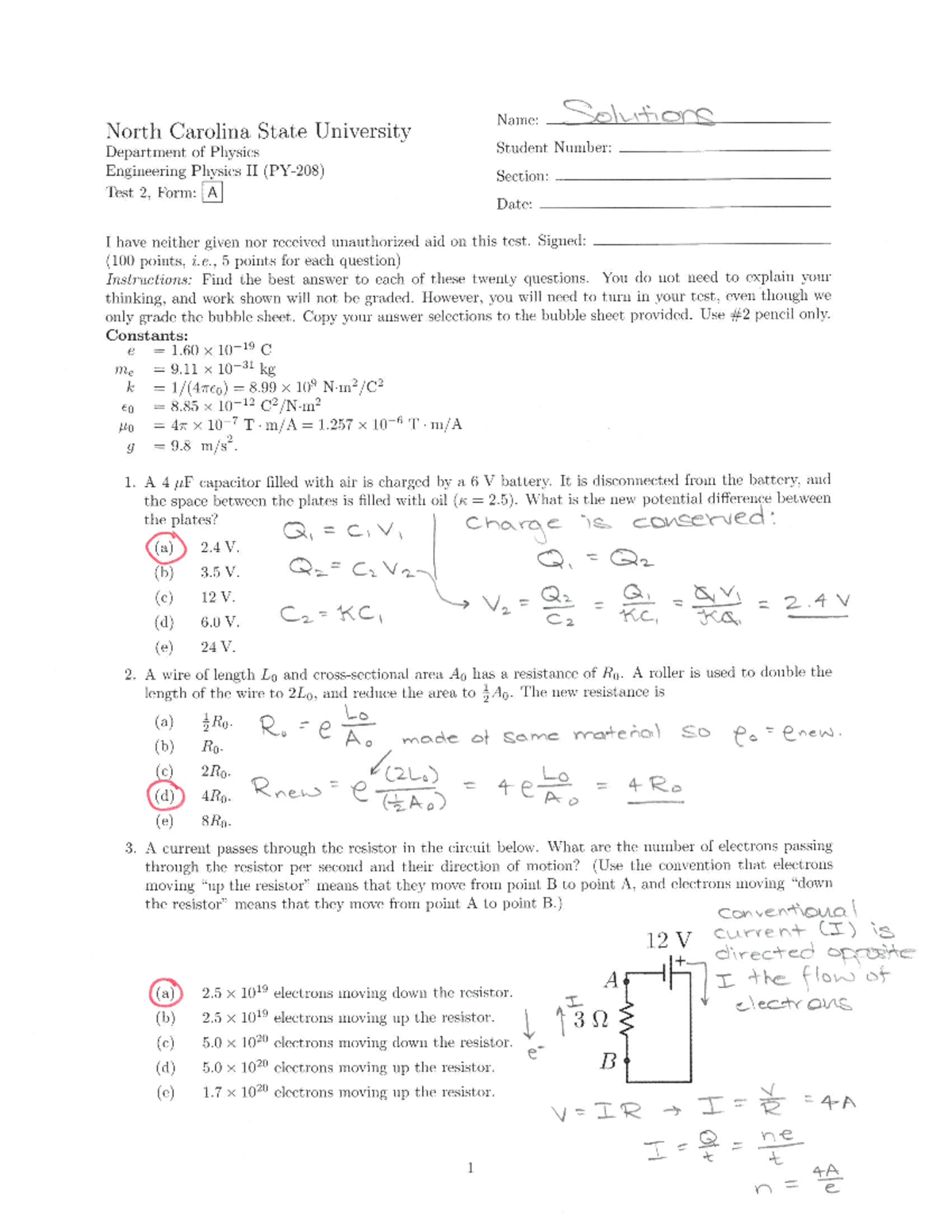 PY208F16Test2-Solutions - Name: North Carolina State University ...