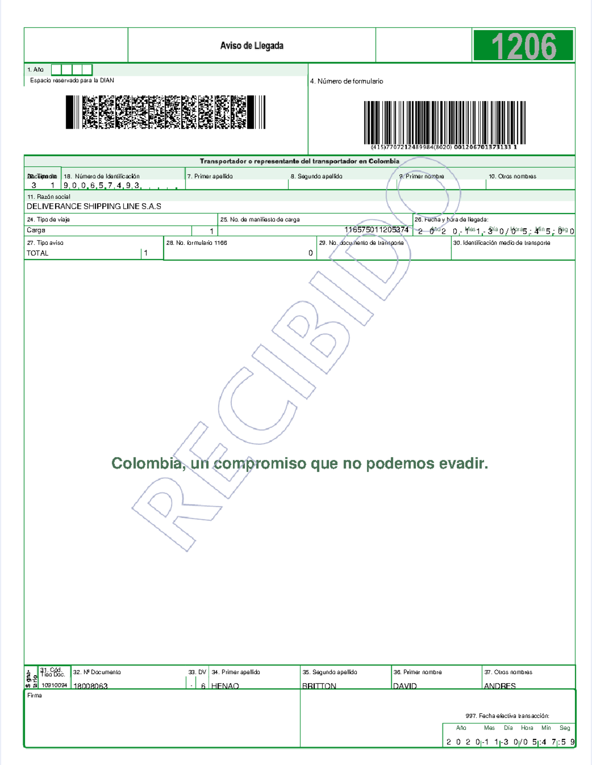 FORMULARIO 1206 - Cglgahi, uj cgaprgahsg quk jg pgmkags kvimhrhi, uj cgaprgahsg quk jg pgmkags ...