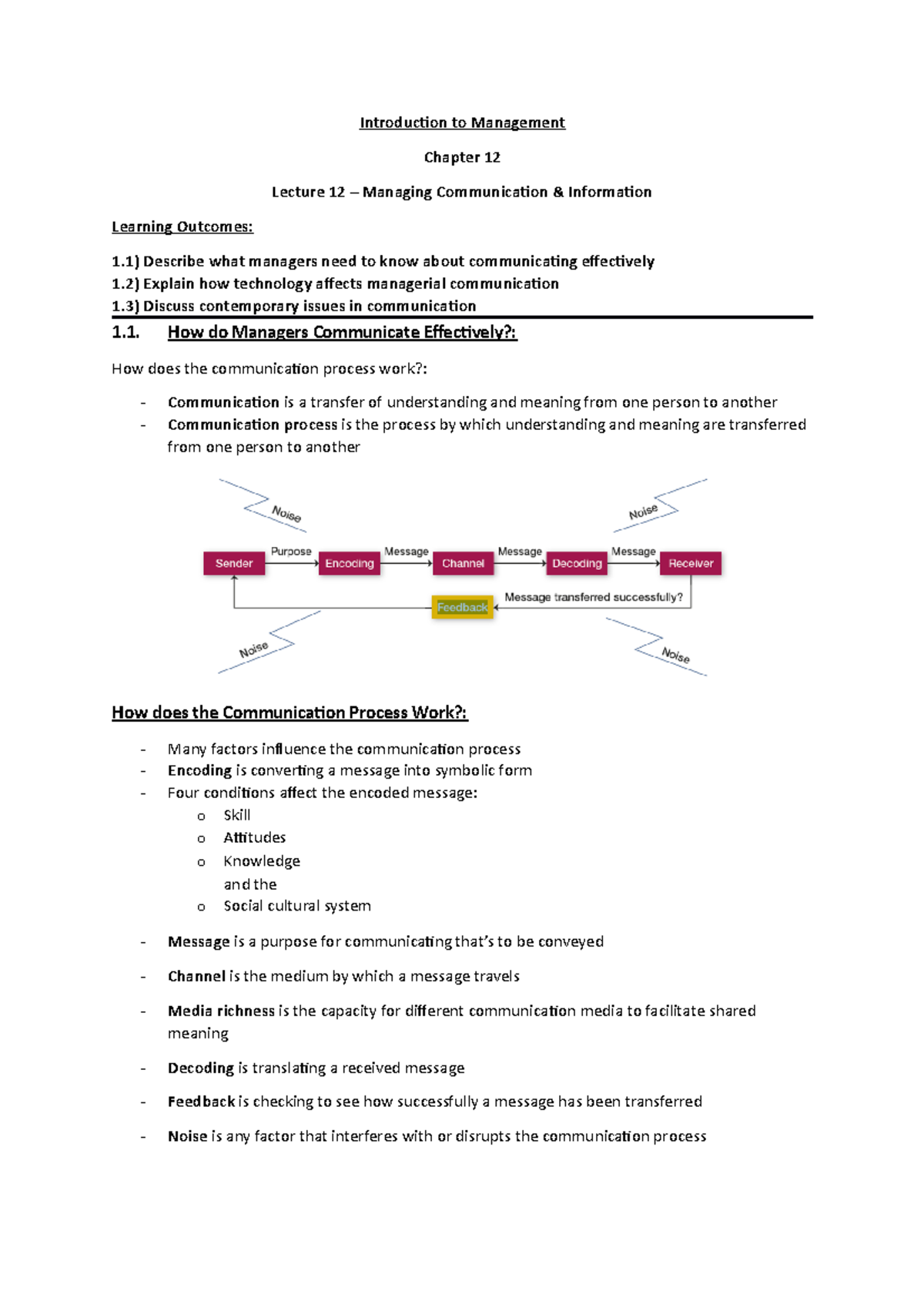 Introduction to Management - LEC 12 (Managing Communication and ...