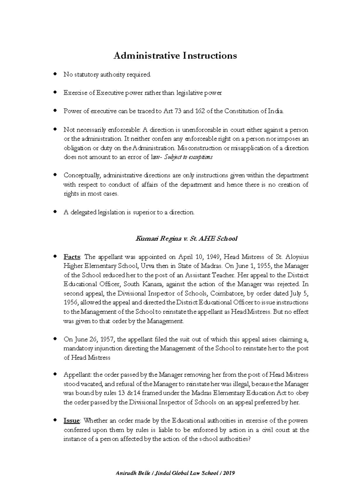 08 Administrative Instructions Anirudh Belle Administative Law ...