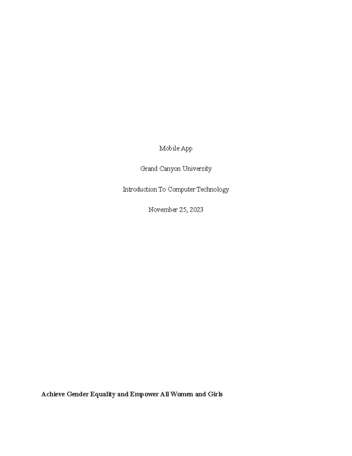 mobile app essay - Mobile App Grand Canyon University Introduction To Computer Technology ...