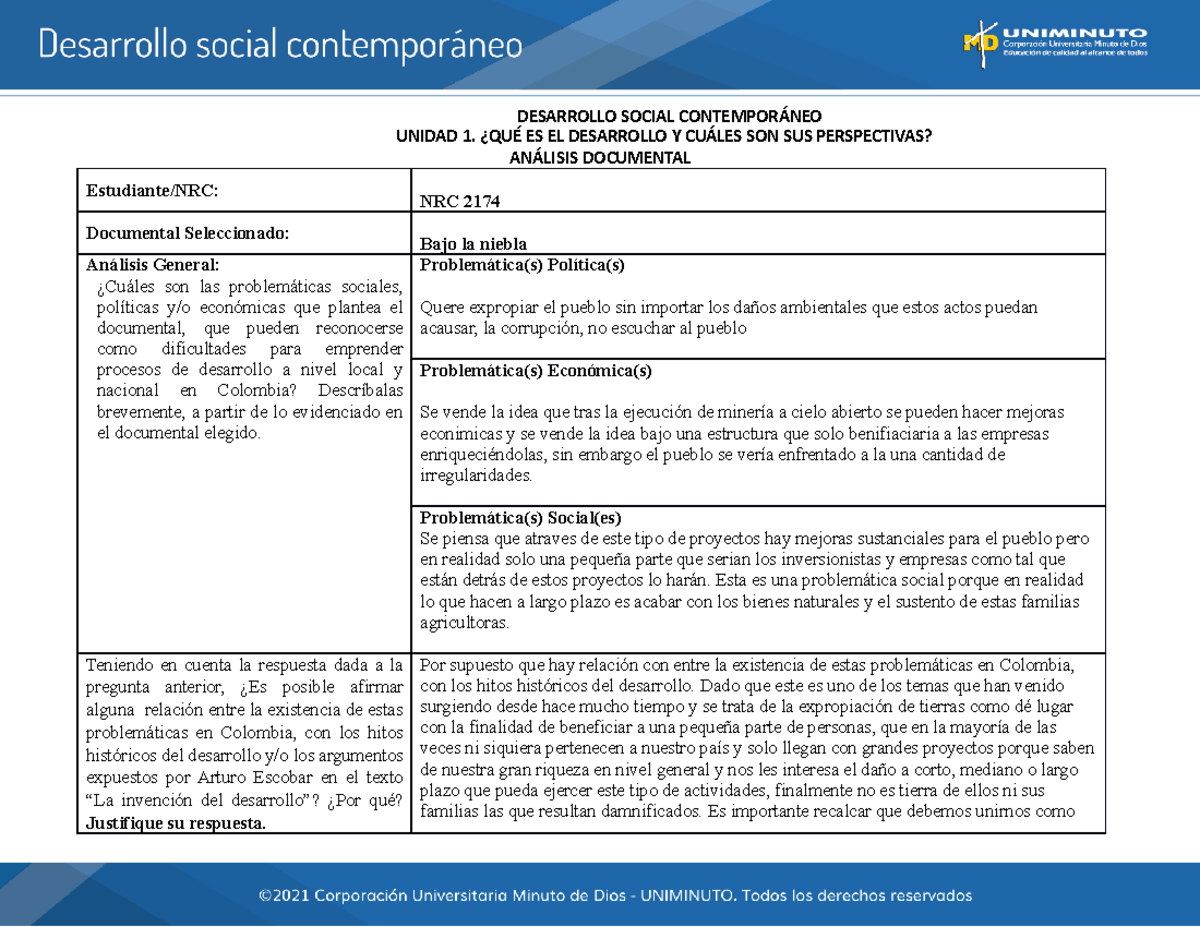 Uni1 act4 ana doc - svsvsvsv - DESARROLLO SOCIAL CONTEMPORÁNEO UNIDAD 1 ...