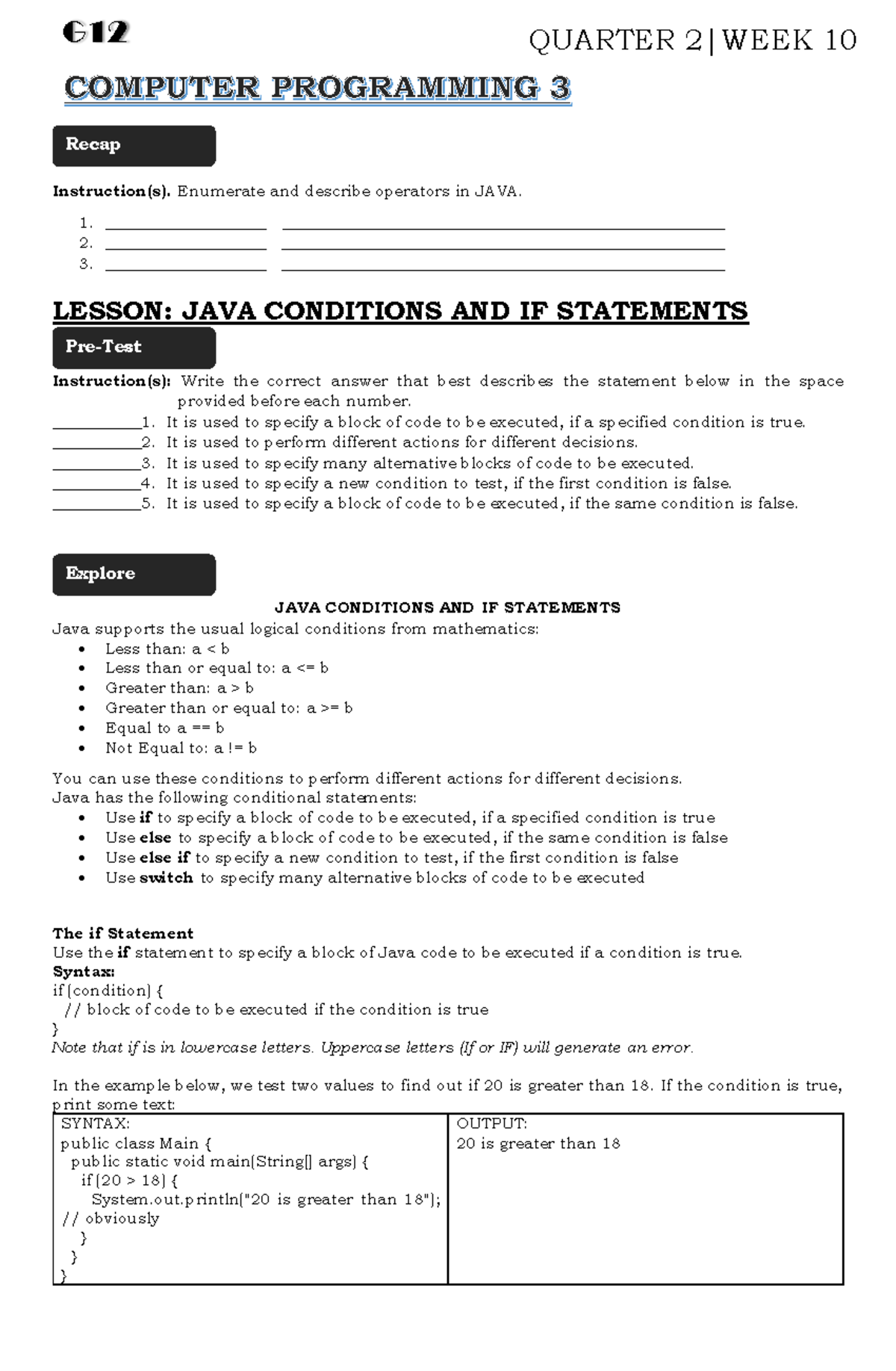 ICT12 Module Q1 - Week 10 - G12 QUARTER 2|WEEK 10 Instruction(s ...