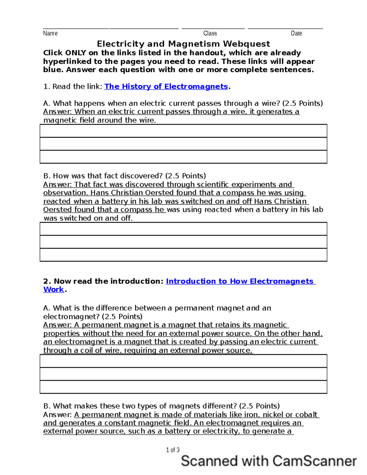 Webquest how things work electricity and - Name Class Date Electricity ...