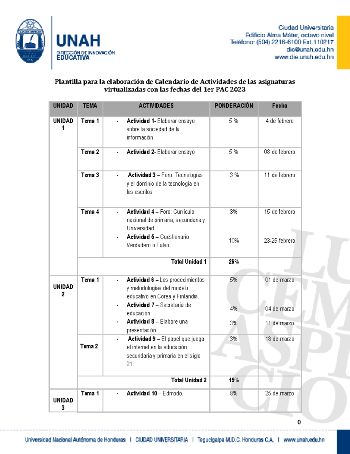 Calendario Informatica Aplicada A LA Educacion - 0 Plantilla para la ...