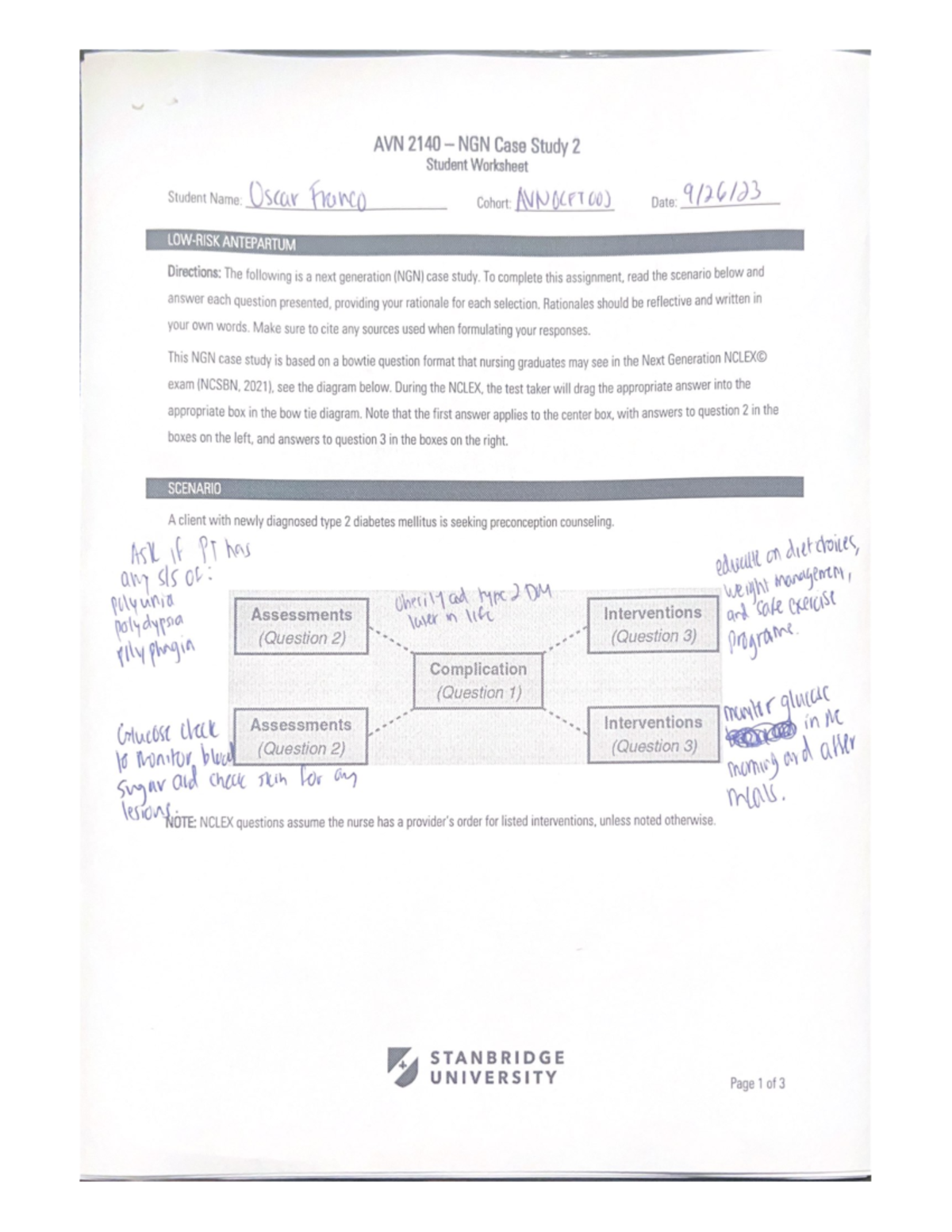 AVN 2140 - NGN Case Study 2 - NUR 1400 - Studocu