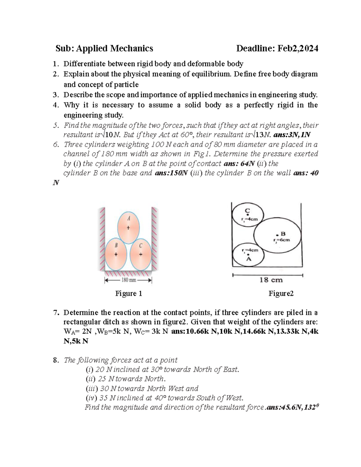 Assignment-1 Applied mechanics MU - Sub: Applied Mechanics Deadline ...