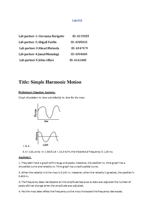 Lab 5 PHY 2048L - LAB - Lab Lab partner-1: Giovanna Burigatto ID: Lab ...