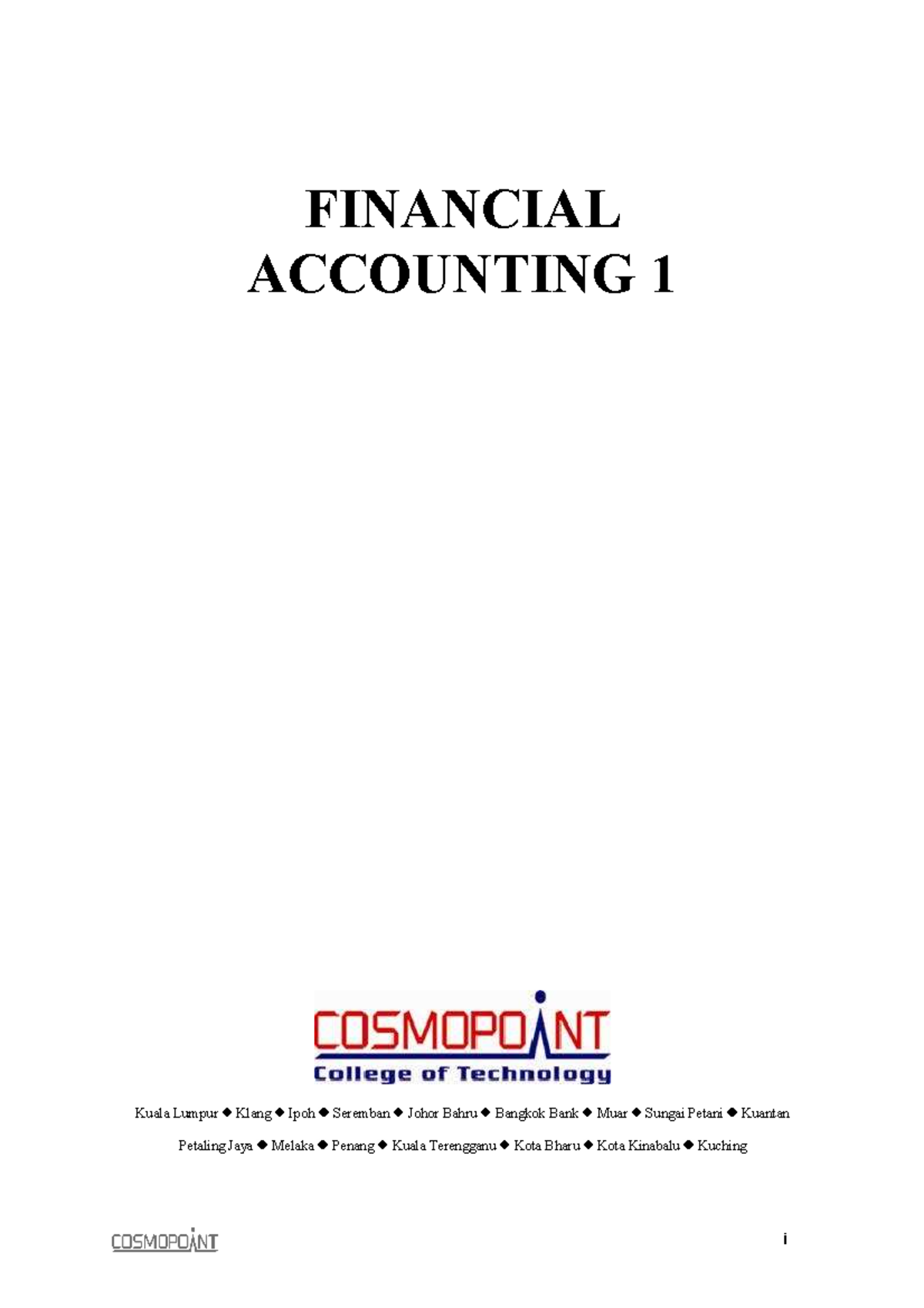 Financial Accounting 1 - i FINANCIAL ACCOUNTING 1 Kuala Lumpur Klang ...