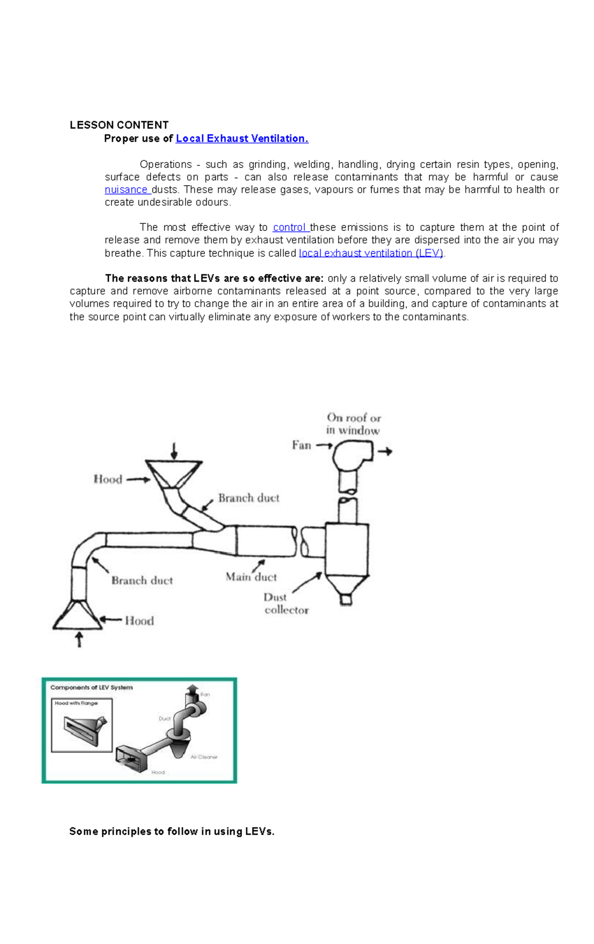 Construction Safety Health 44 - LESSON CONTENT Proper use of Local ...