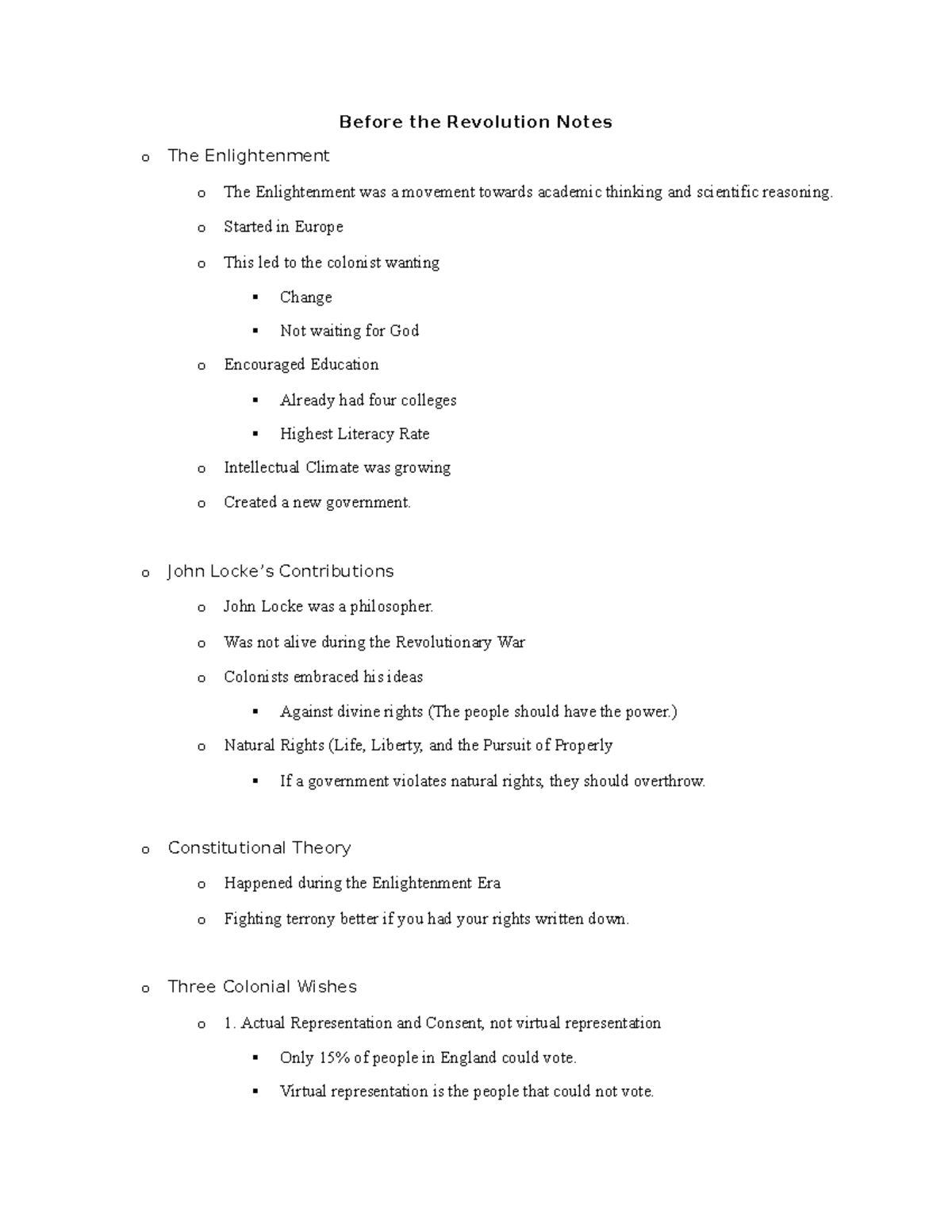 Before the Revolution Notes U.S History - HIST 201 - Studocu