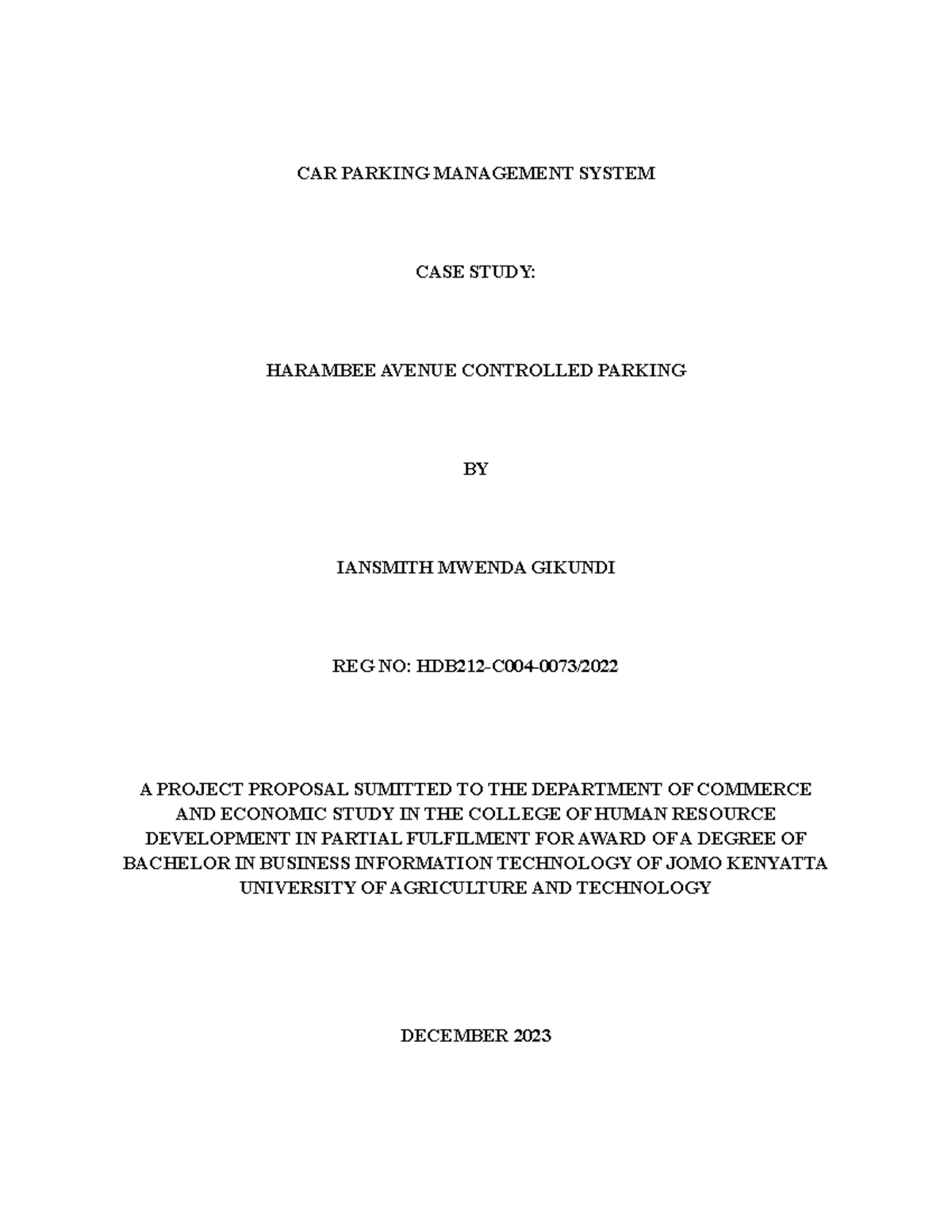 Parking System Document - CAR PARKING MANAGEMENT SYSTEM CASE STUDY ...