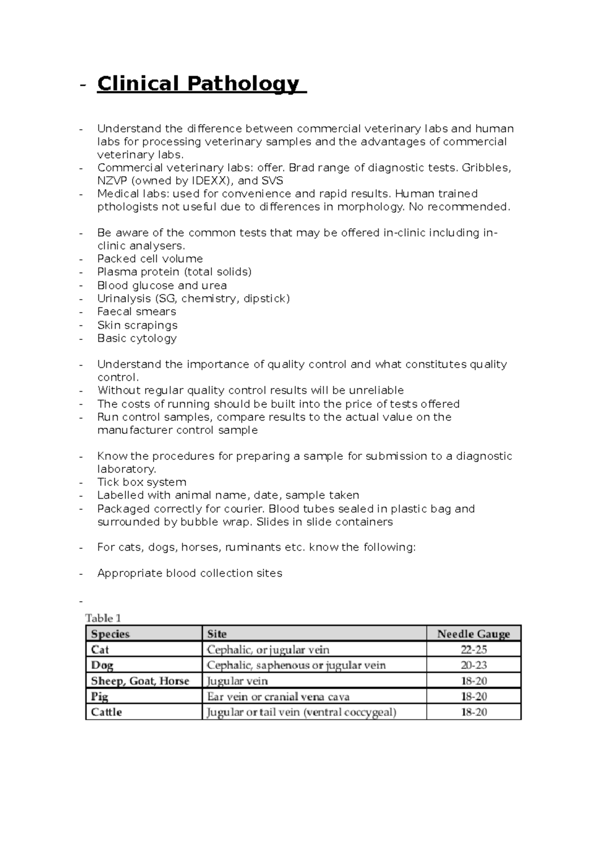 Clinical Pathology LO - Lecture notes 1-22 - Clinical Pathology ...