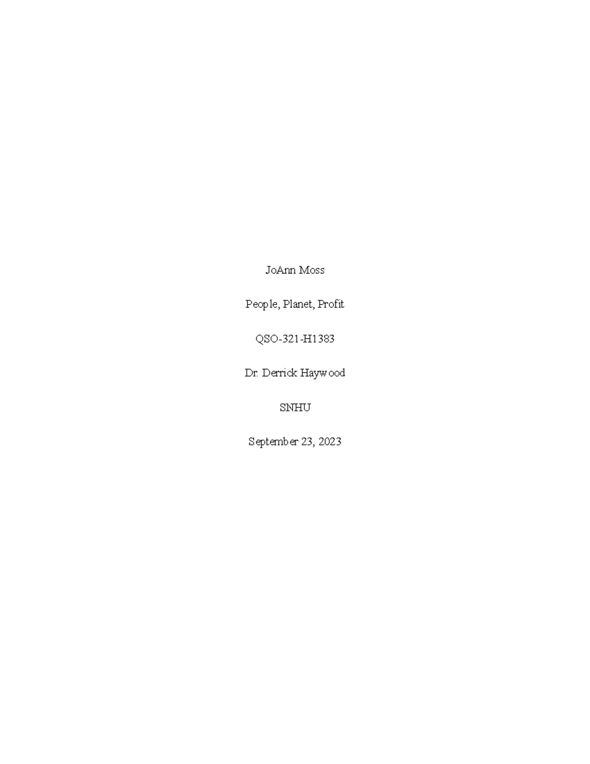 Assignment Module 4 Jo Ann Moss - JoAnn Moss People, Planet, Profit QSO ...