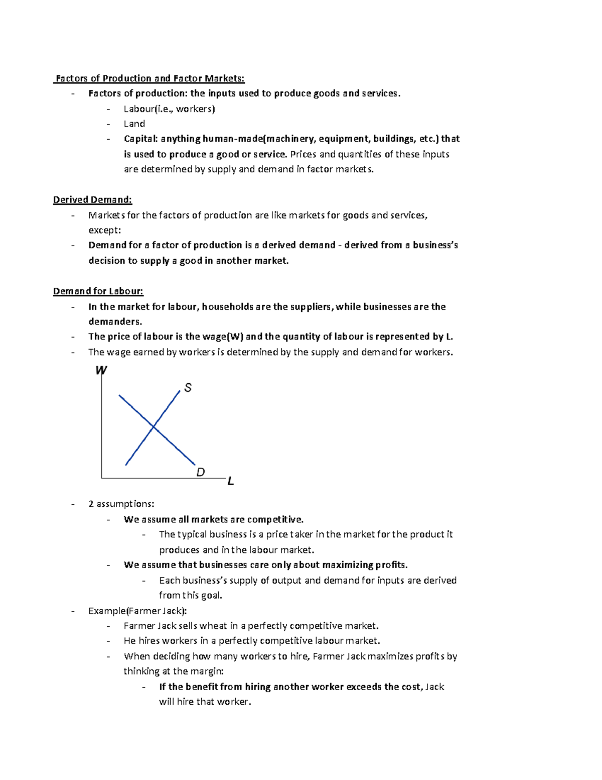 Chapter 19 ECON 101 Notes - Factors of Production and Factor Markets ...