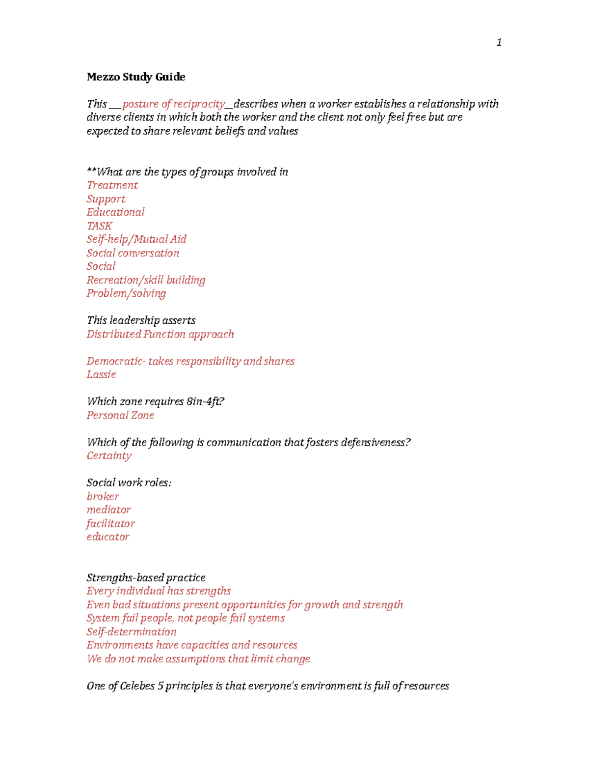 Mezzo Study Guide - Mezzo Study Guide This ___posture of reciprocity ...