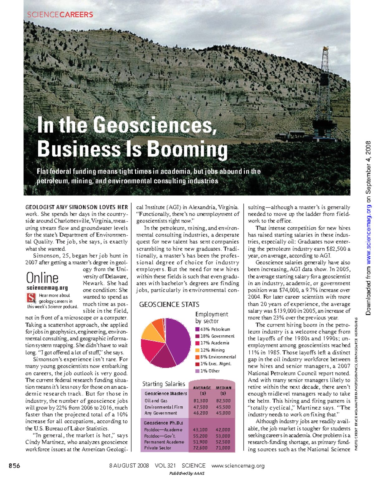 Working like a Geologist - 856 8 AUGUST 2008 VOL 321 SCIENCE sciencemag ...
