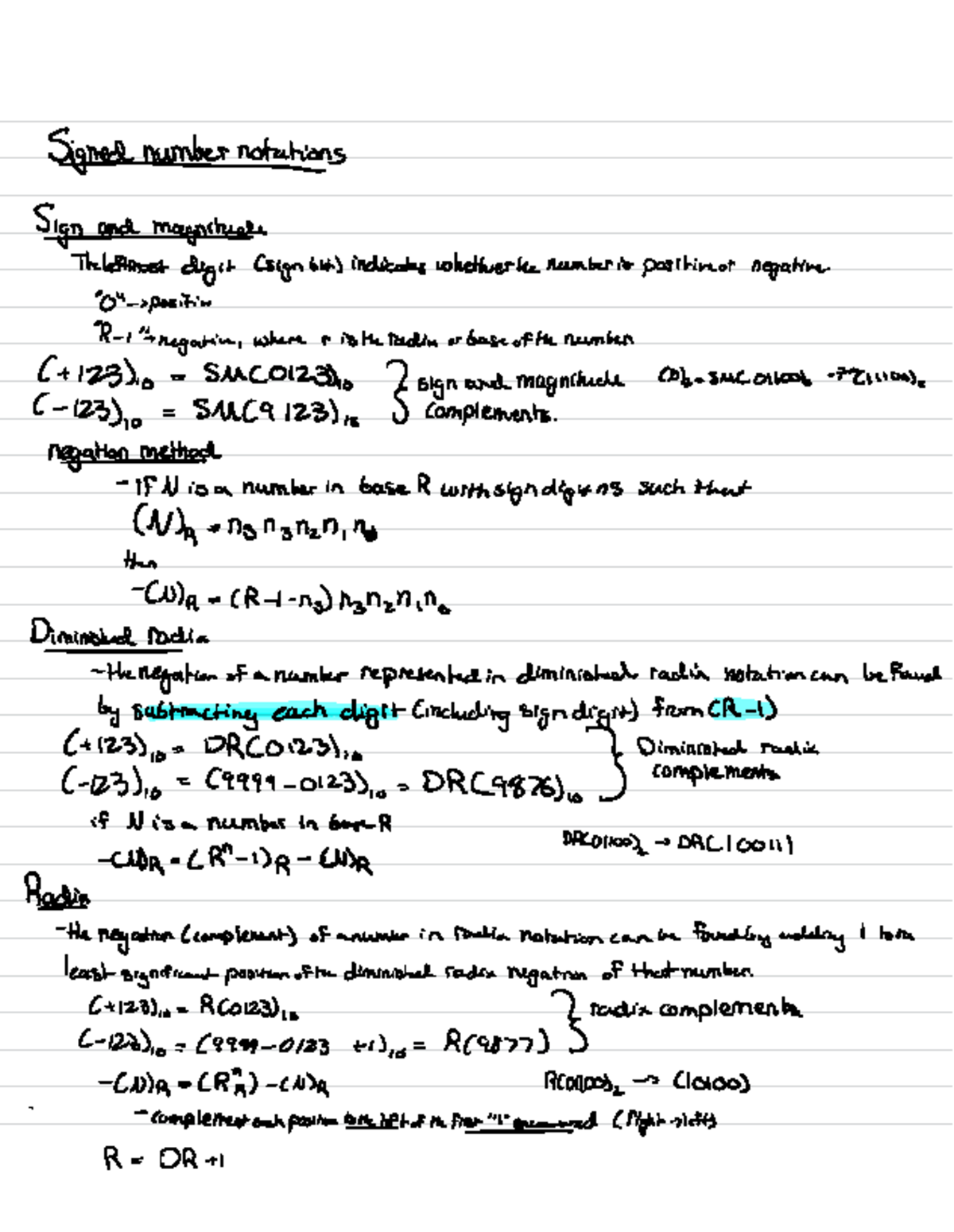 Module 4 lecture notes - Signed number notations Signandmagde The ...