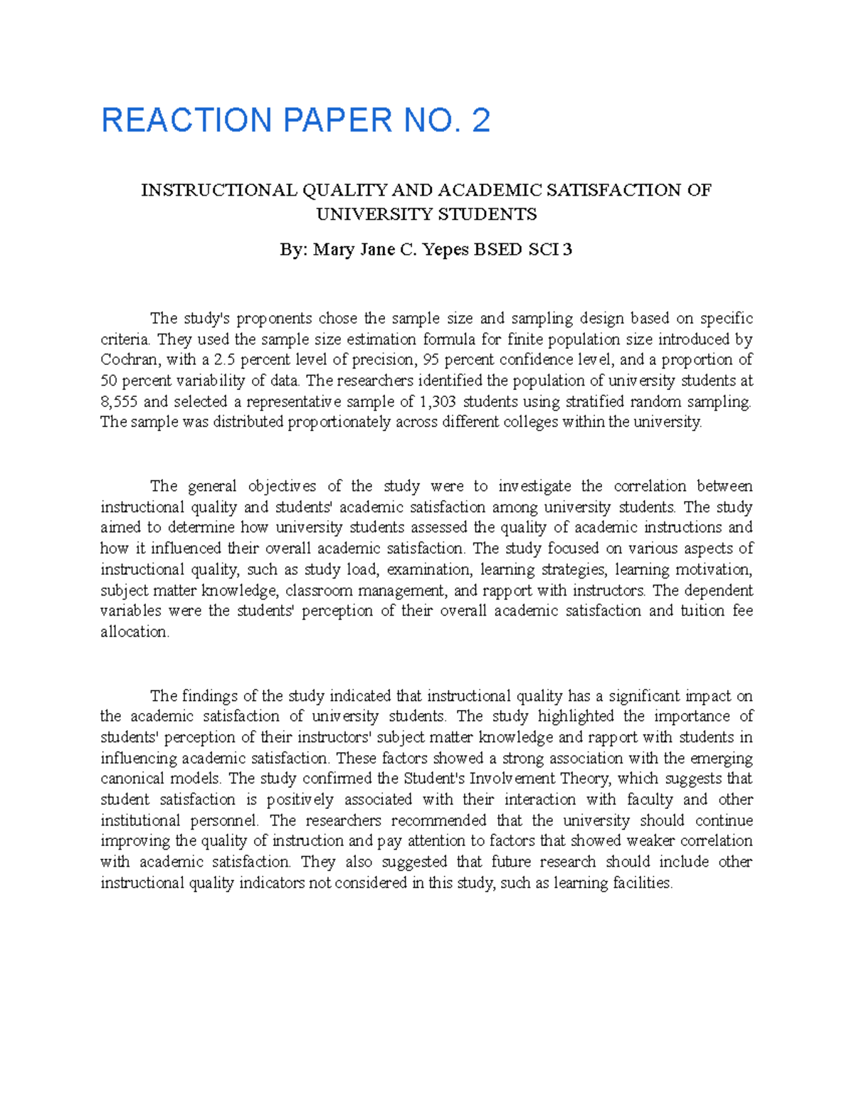 Reaction Paper NO 2 - dsvbbn - REACTION PAPER NO. 2 INSTRUCTIONAL ...