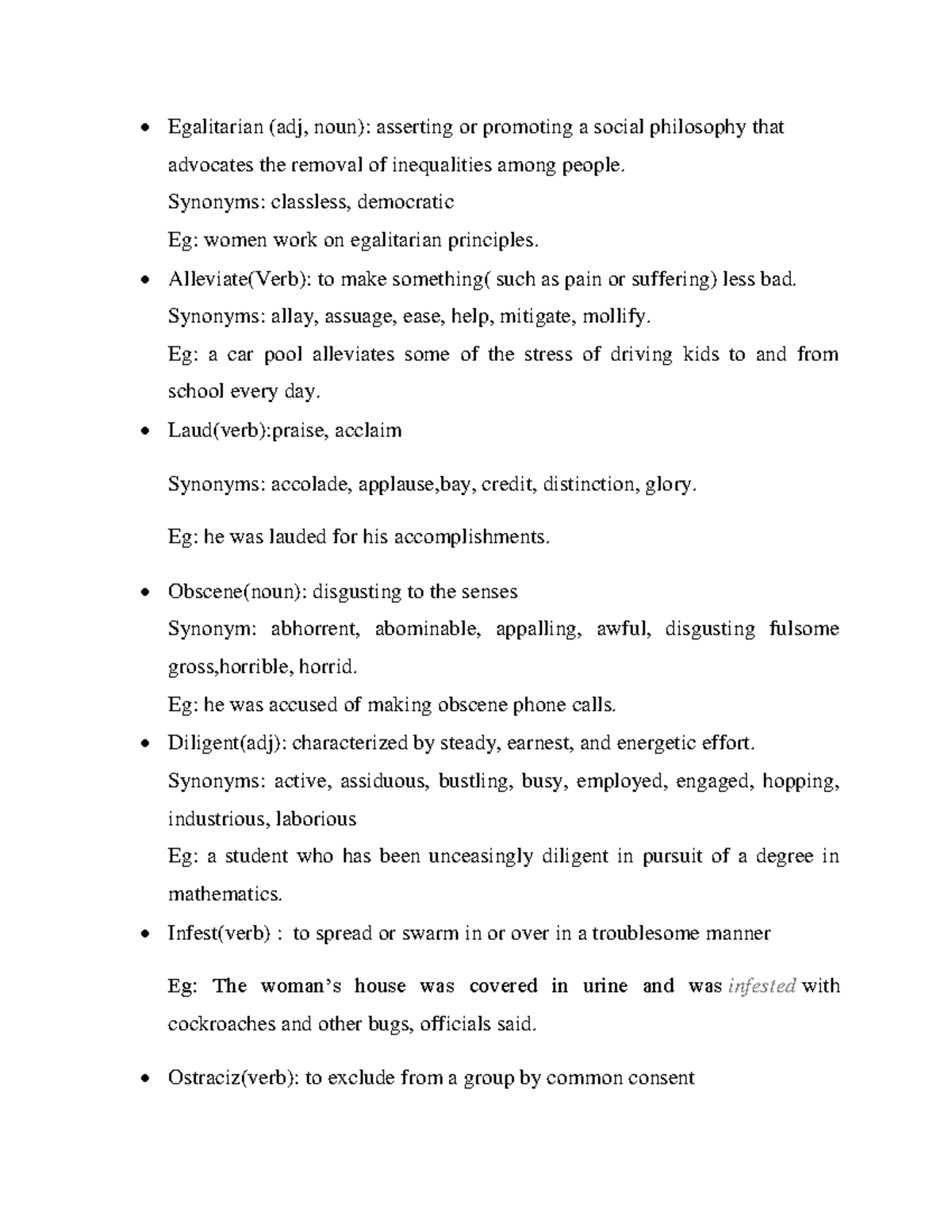 Egalitarian - Synonyms: classless, democratic Eg: women work on ...