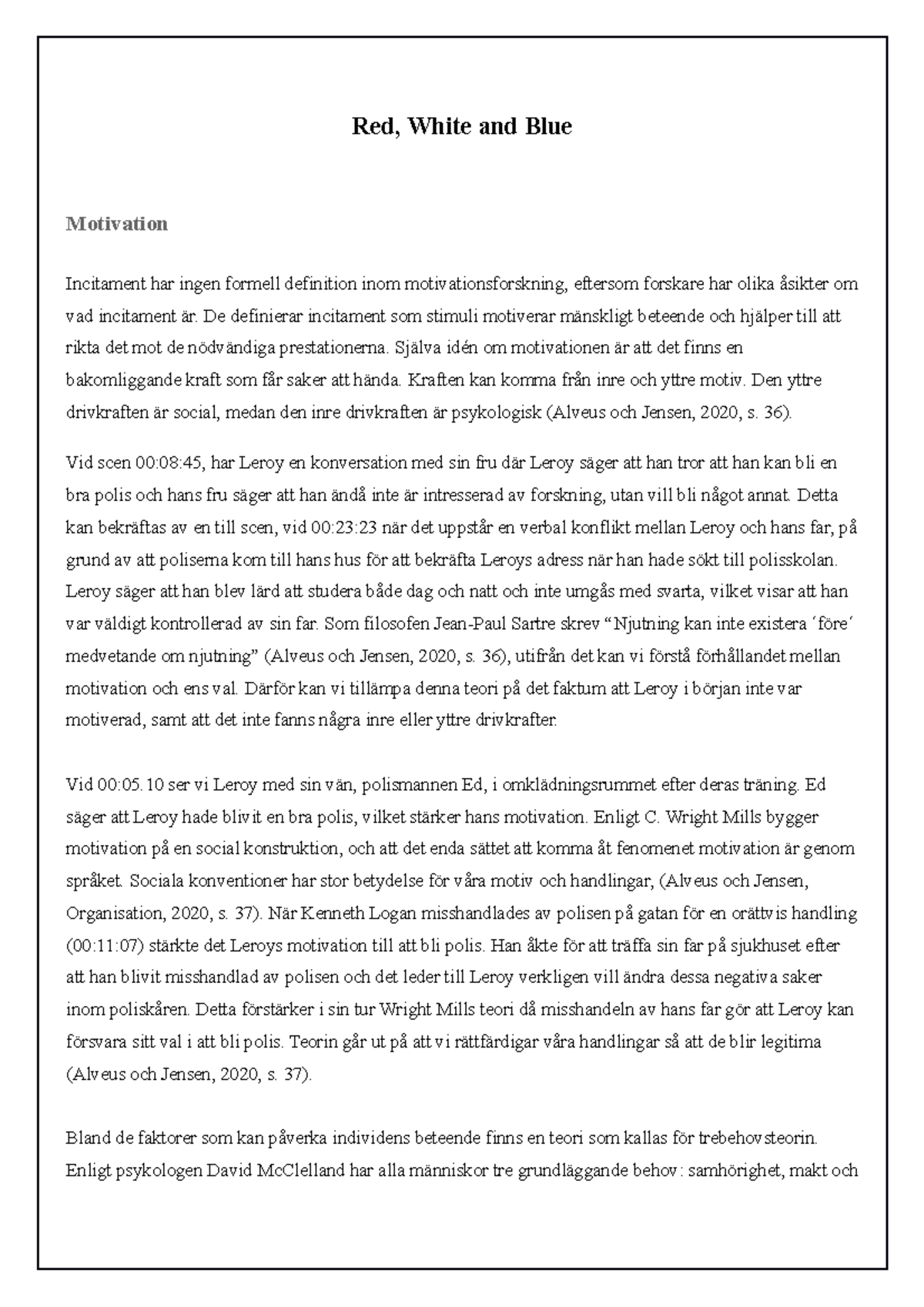 Projektarbete, Ledning och organisation, film analys - O0017N - LTU ...