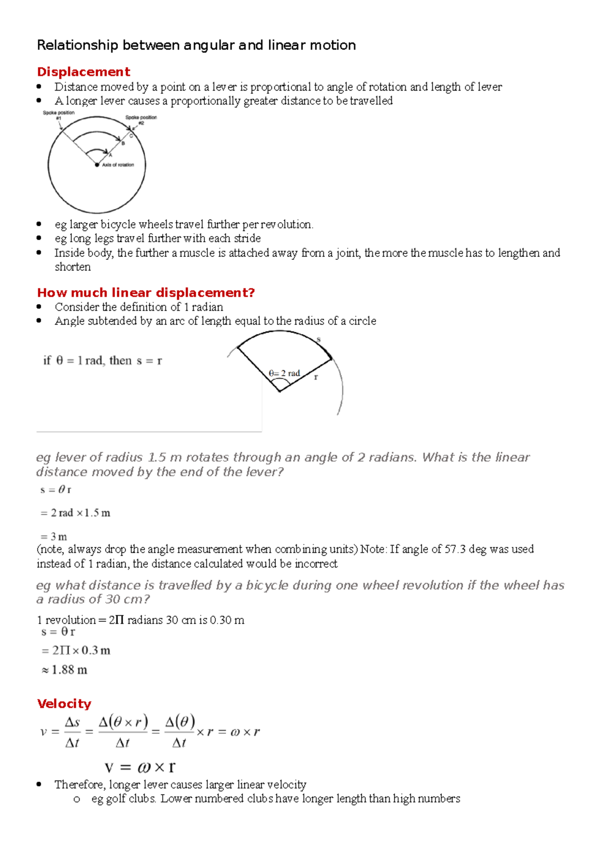Relationship Between Angular And Linear Motion Relationship Between