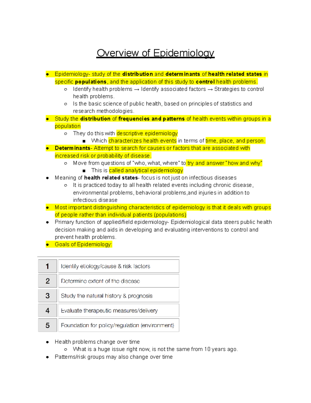 Overview of Epidemiology (LEC #1) - Overview of Epidemiology ...