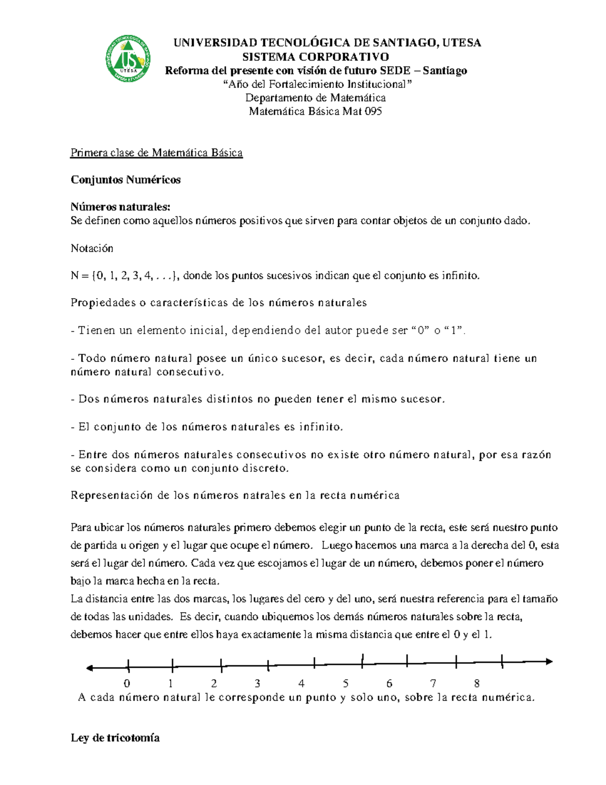 Clase Completa de Matematica Basica. - UNIVERSIDAD TECNOLÓGICA DE ...
