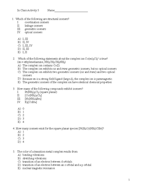 Experiment 23 - Pre Lab - Experiment 23 : Factors Affecting Reaction ...