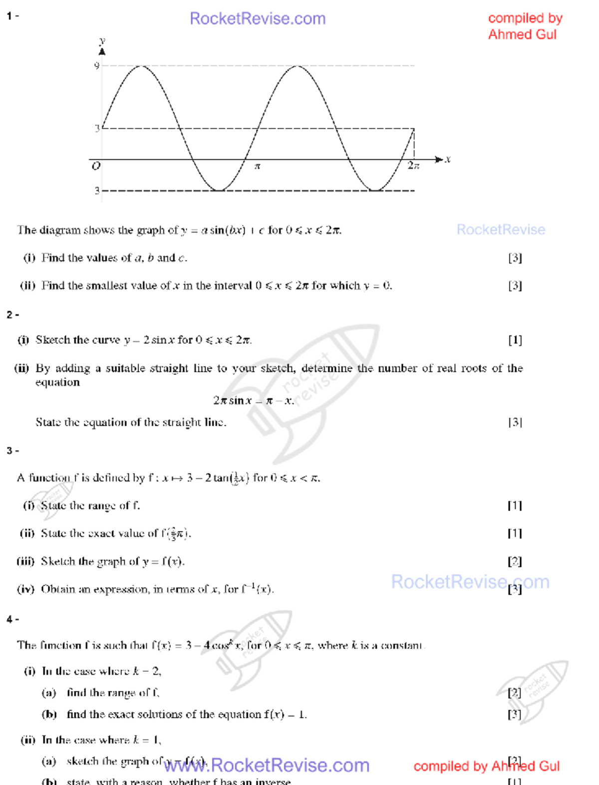 Trig graphs qp - it'll help with ch 8 of the CAIE A level curriculium ...