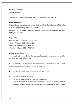 Introduction to Equitable Remedies - Introduction to Equitable Remedies ...