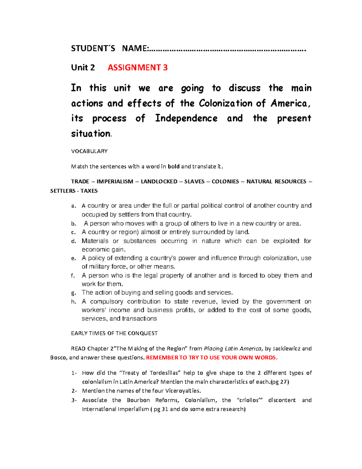 Assignment 3 - STUDENT ́S - Studocu