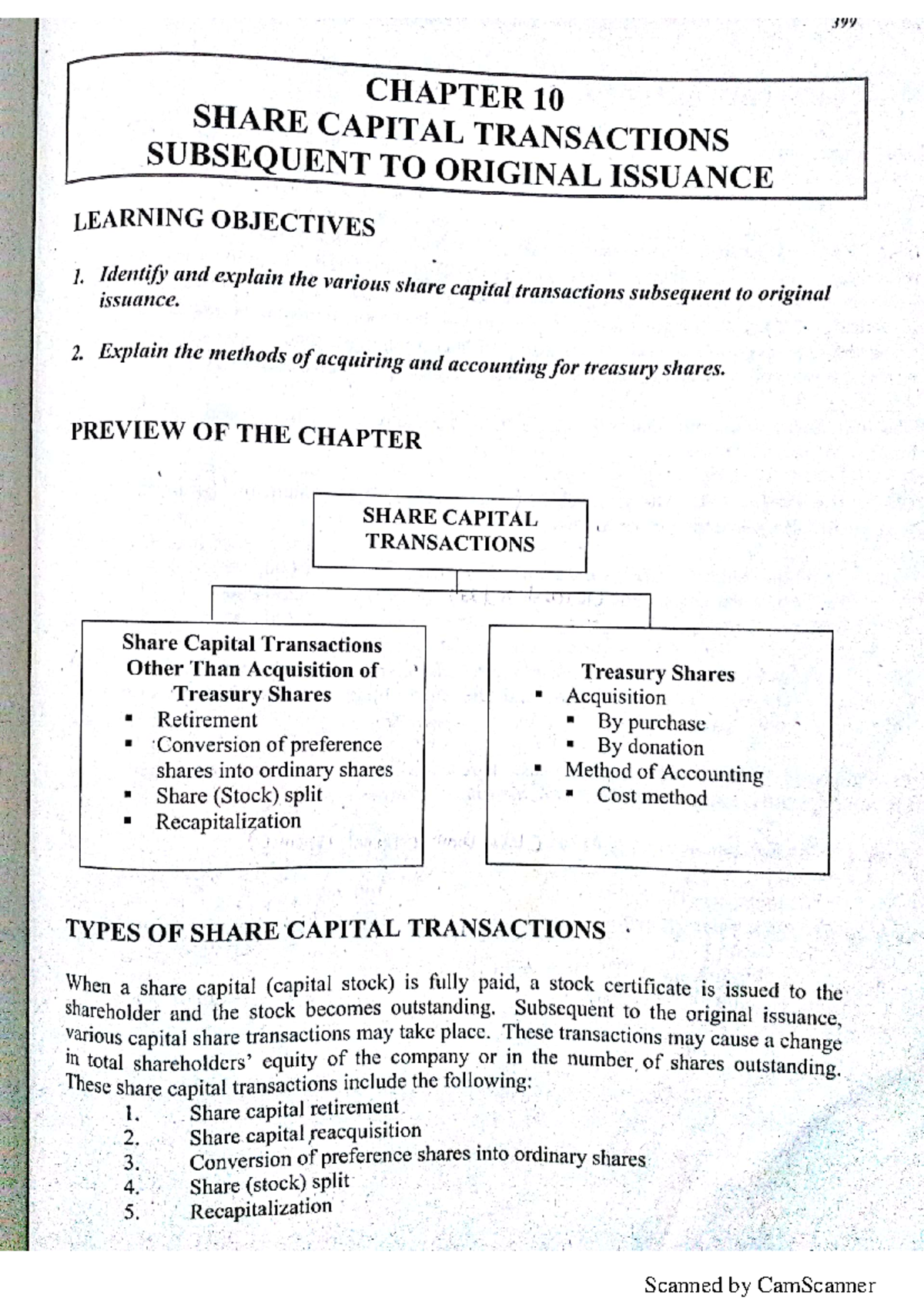 C10 Share Capital Transactions - Financial Accounting - Studocu