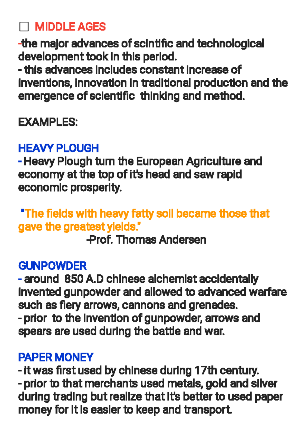 Middles Ages - Catherine B. Briones - MIDDLE AGES the major advances of ...